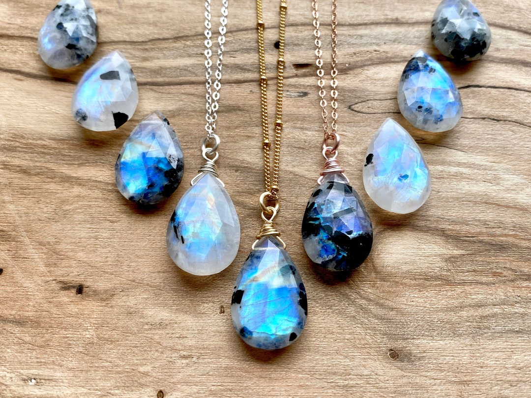 Raw Moonstone Necklace Handcrafted Crystal Necklaces Boho Layered ...