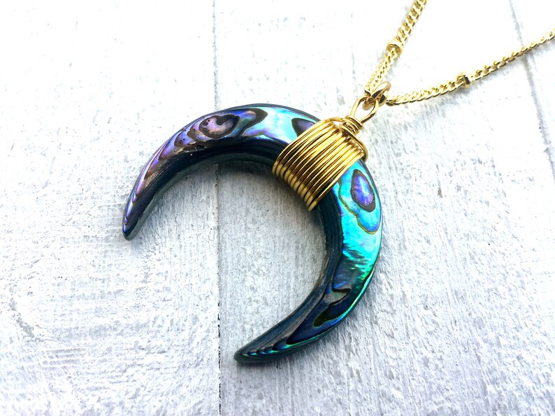 Abalone necklace for women Horn shell necklace Abalone shell | Etsy