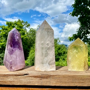 Large Crystal Towers Real Crystal Lamp Large Gemstone Tower - Etsy