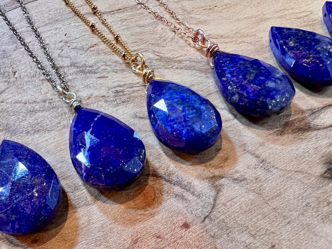 Natural Lapis Lazuli Necklace for Women Blue Lapis Necklace Raw Lapis ...