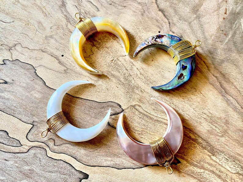 Abalone necklace for women Horn shell necklace Abalone shell | Etsy