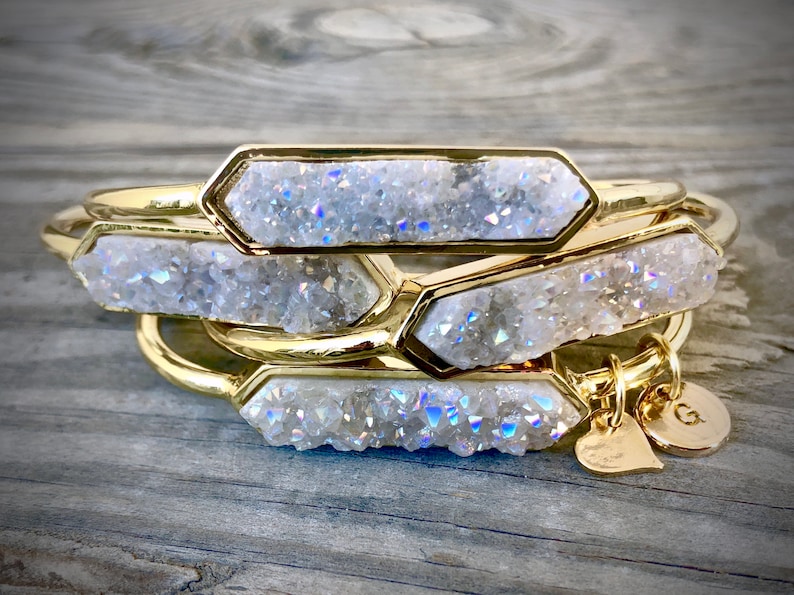 Druzy Bracelet Best Friend Gift Raw Crystal Bracelet Best - Etsy