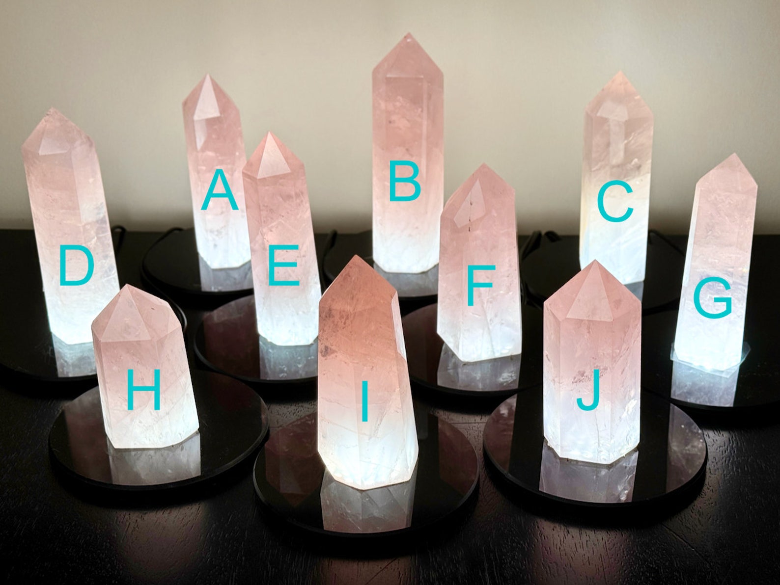 Large Rose Quartz Tower Genuine Rose Quartz Light Raw Crystal Lamp ...