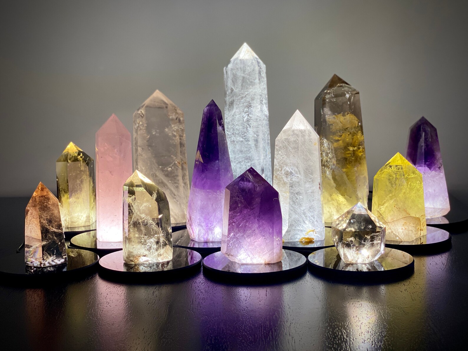 Large Rose Quartz Tower Genuine Rose Quartz Light Raw Crystal Lamp ...