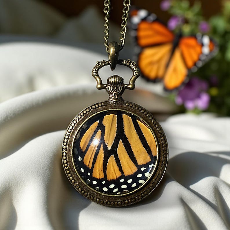Real Monarch Butterfly Wing Necklace Ethically Sourced Taxidermy ...