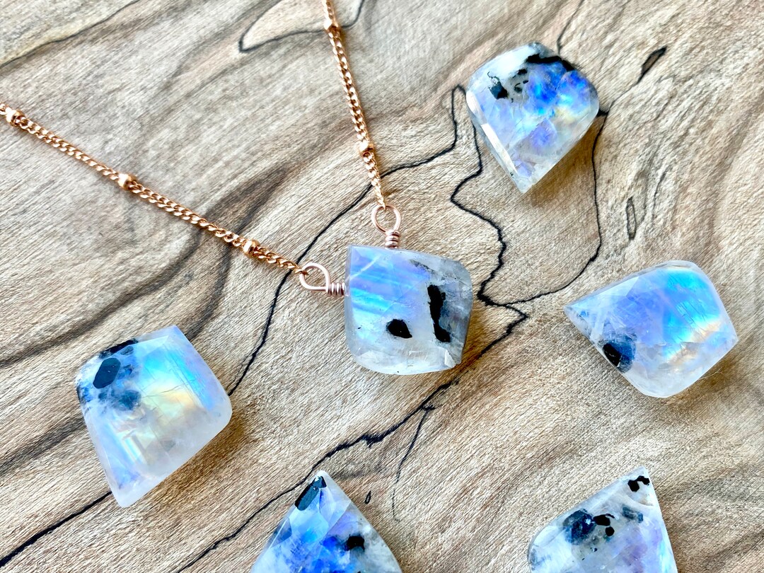 Natural Moonstone Necklaces for Her Rainbow Moonstone Jewelry Gift for ...