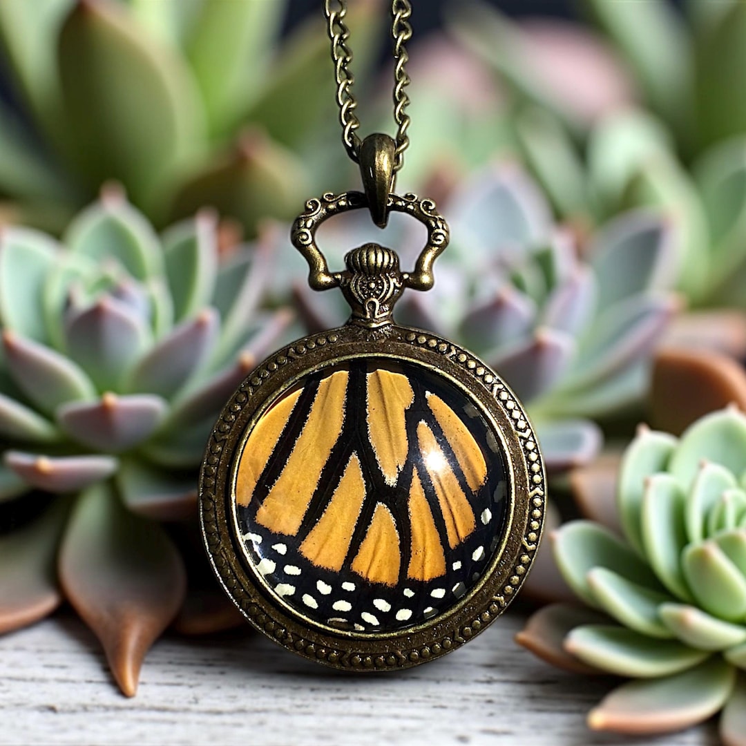 Real Monarch Butterfly Wing Necklace Ethically Sourced Taxidermy ...