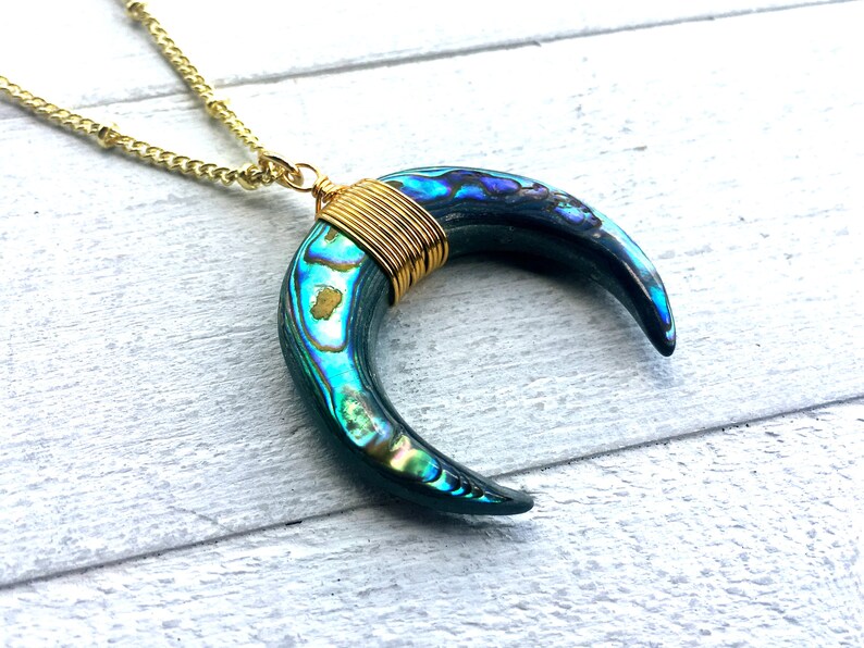 Abalone necklace for women Horn shell necklace Abalone shell | Etsy