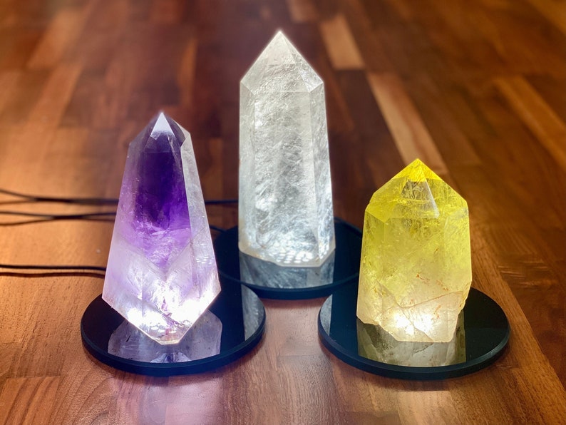 Large Crystal Towers Real Crystal Lamp Large Gemstone Tower - Etsy