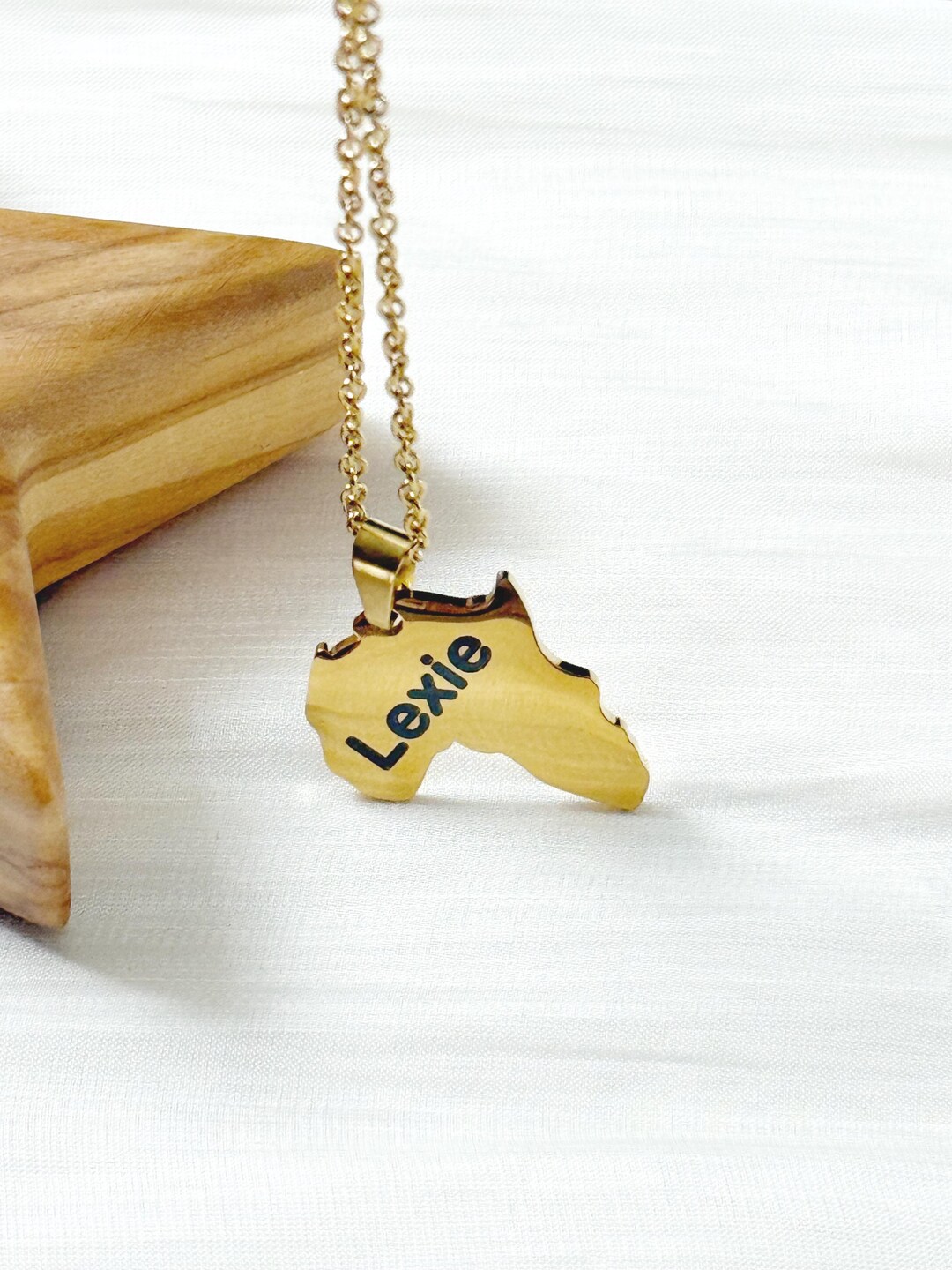 Personalized African Map Necklace: Custom Laser Engraved, Gold or ...