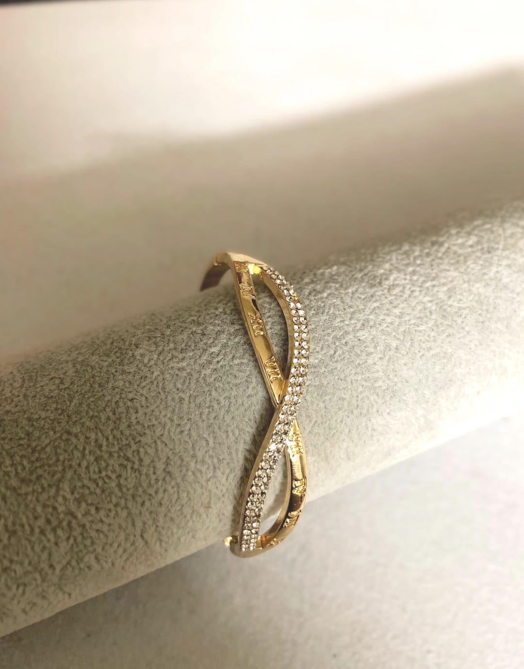 Vintage Golden Clear Diamond Bracelet - Etsy