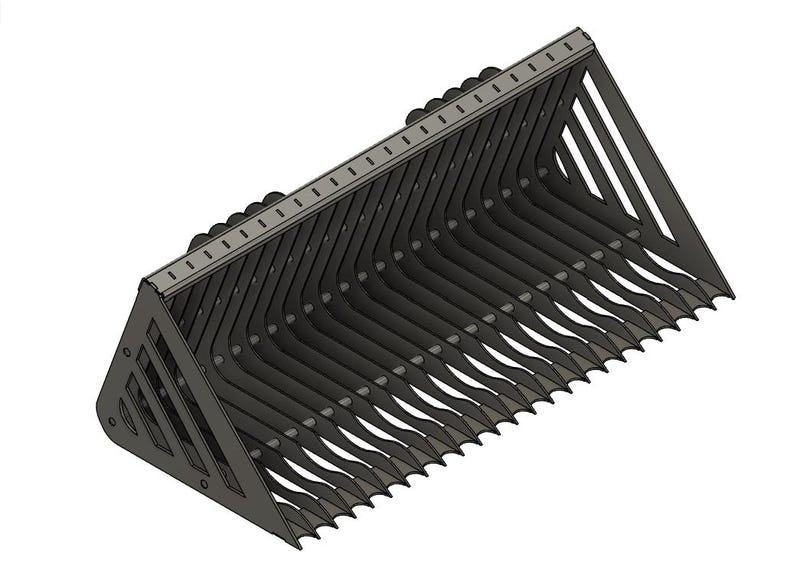 72'' Stone Bucket for 3'' and up Stones DXF - Etsy