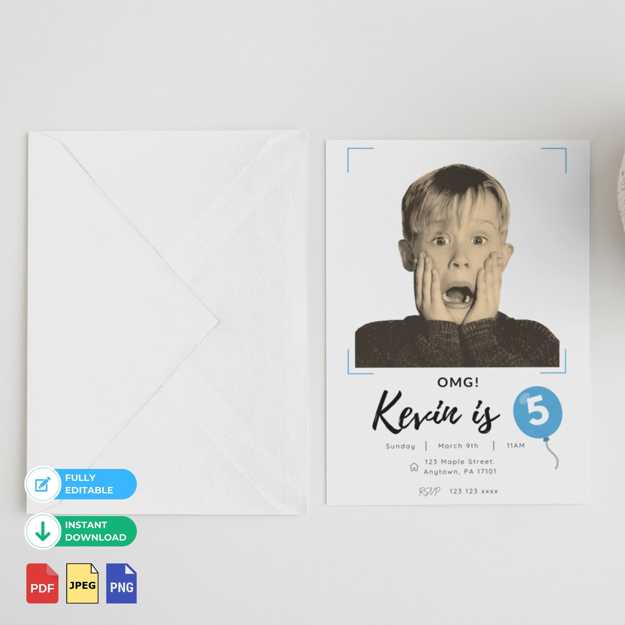 Editable Home Alone Birthday Invitation, ANY AGE Funny Invite Birthday ...