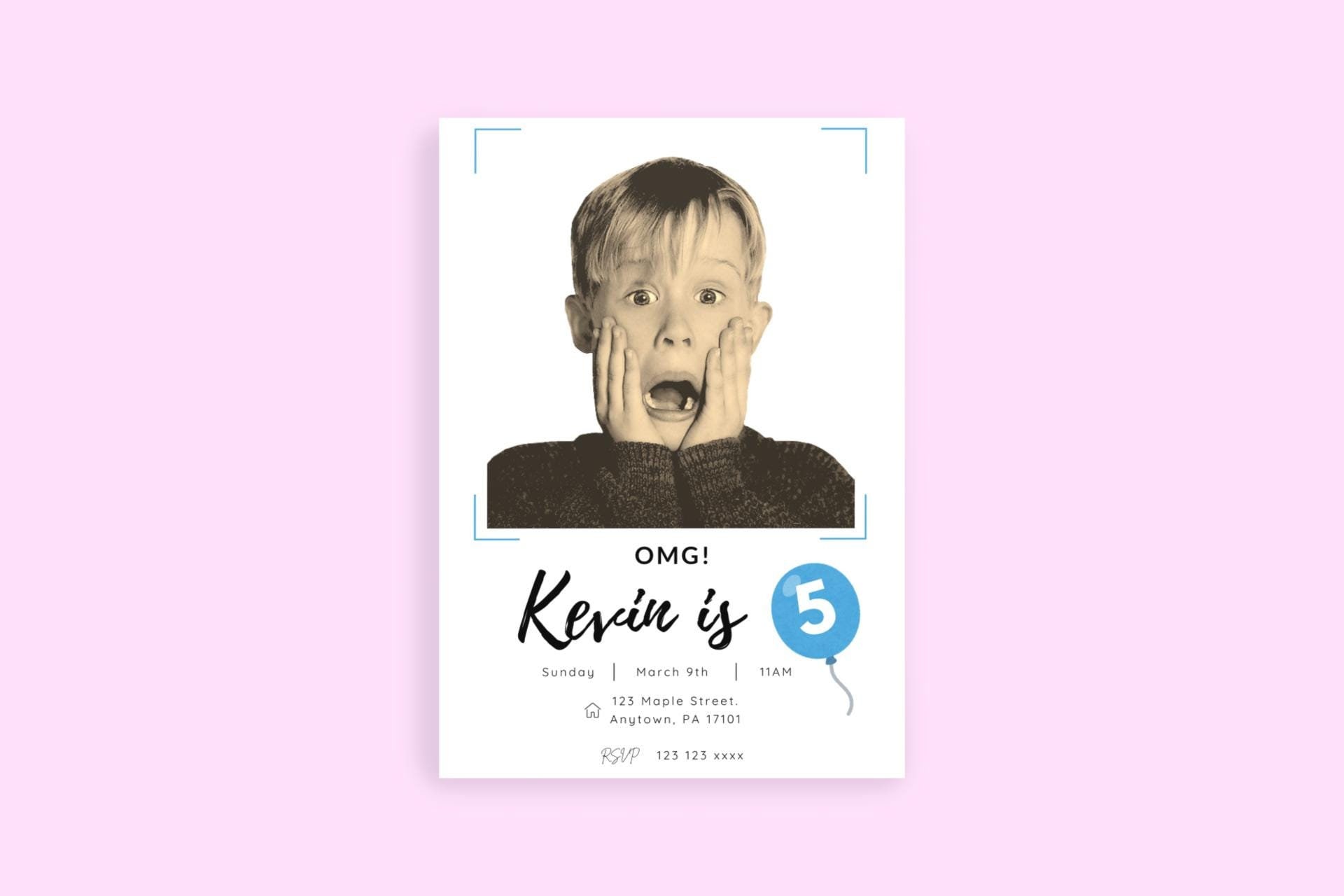 Editable Home Alone Birthday Invitation, ANY AGE Funny Invite Birthday ...