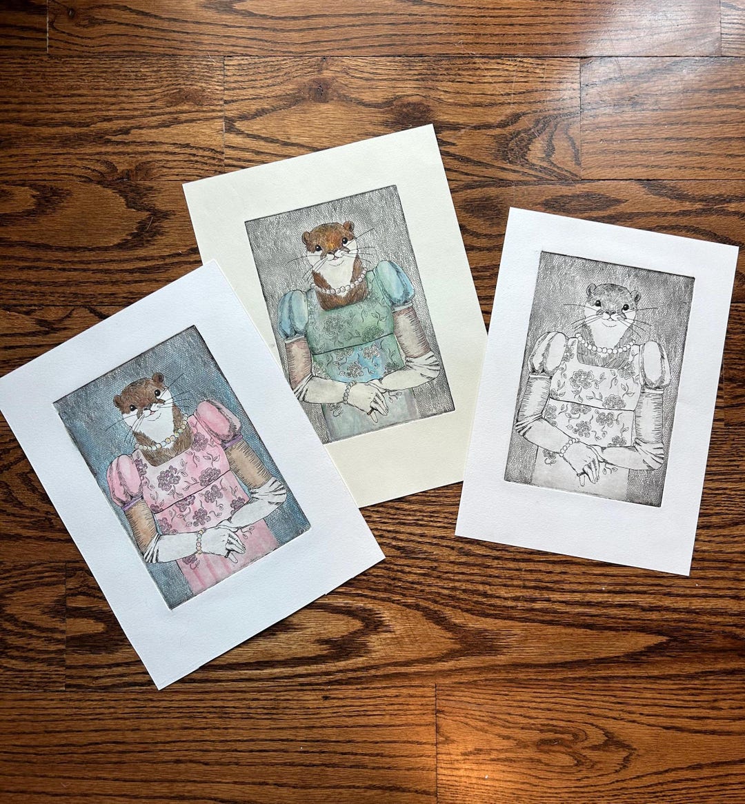 The Otter Lady Original Print - Etsy