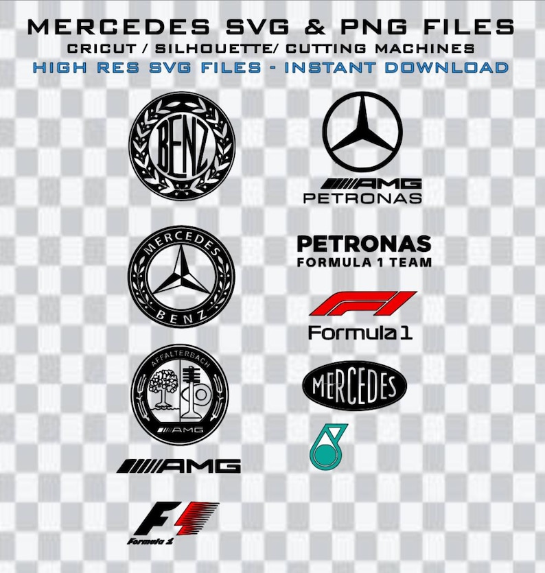 Mercedes SVG Bundle, AMG Petronas F1 Logo SVG, Formula 1 Car Cut File ...