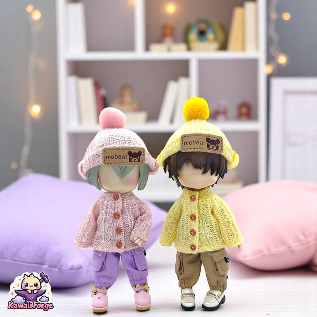 OB11 Knit Hat & Cardigan Set for Nendoroid, Obitsu 11 and BJD Dolls Ymy ...