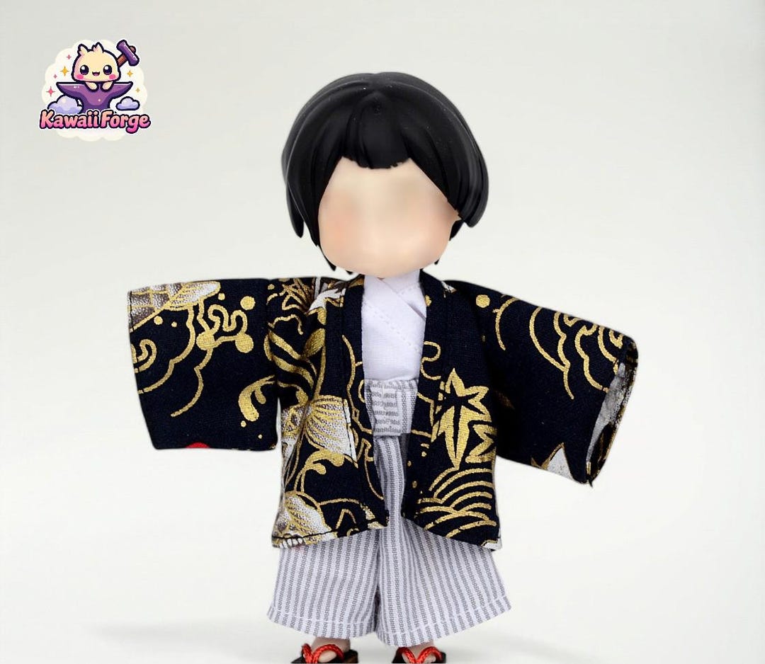 Traditional Japanese Kimono Outfit for Nendoroid, OB11, and BJD Dolls ...