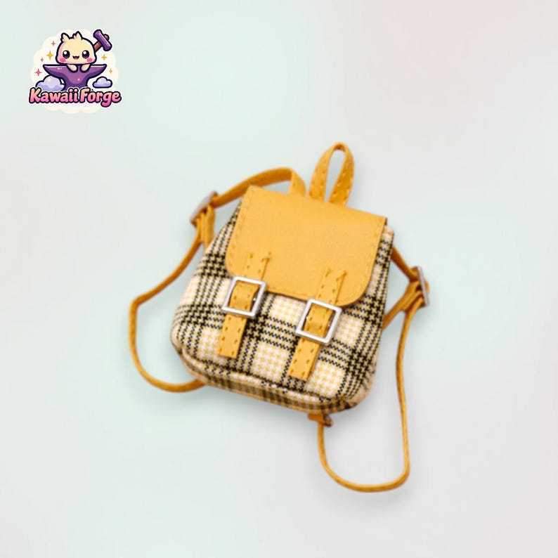 OB11 Plaid Mini Backpack for Nendoroid, Obitsu 11 & BJD Dolls Ymy ...