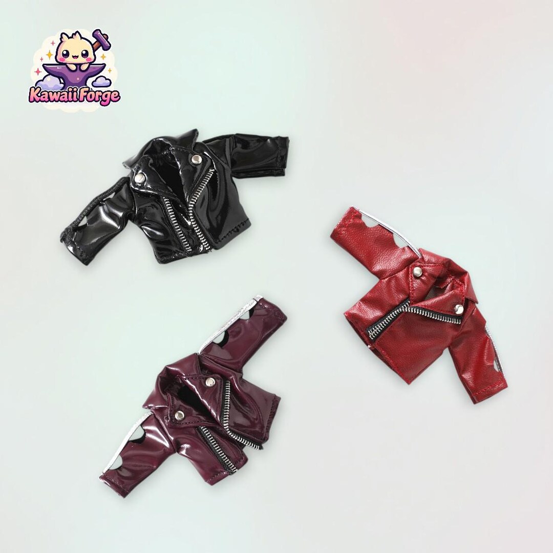 OB11 Doll Faux Leather Biker Jacket – Punk Rock Motorcycle Coat for 1/ ...