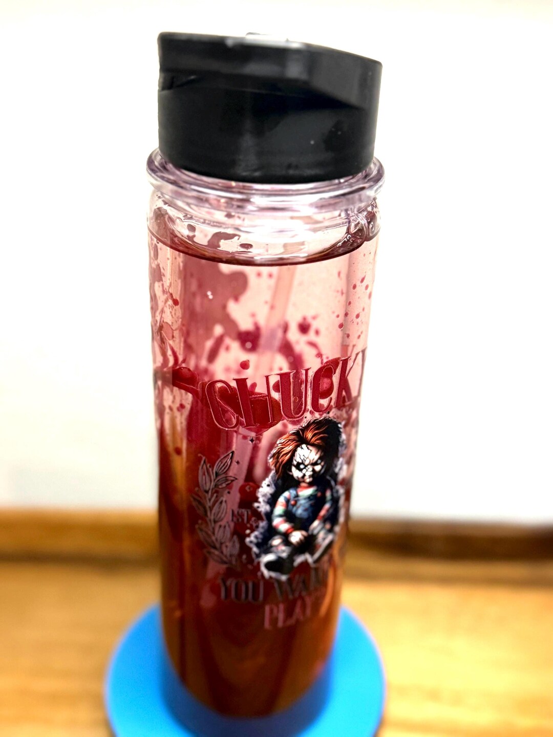 Chucky “wanna Play” Custom Snow Globe Water Bottle - Etsy
