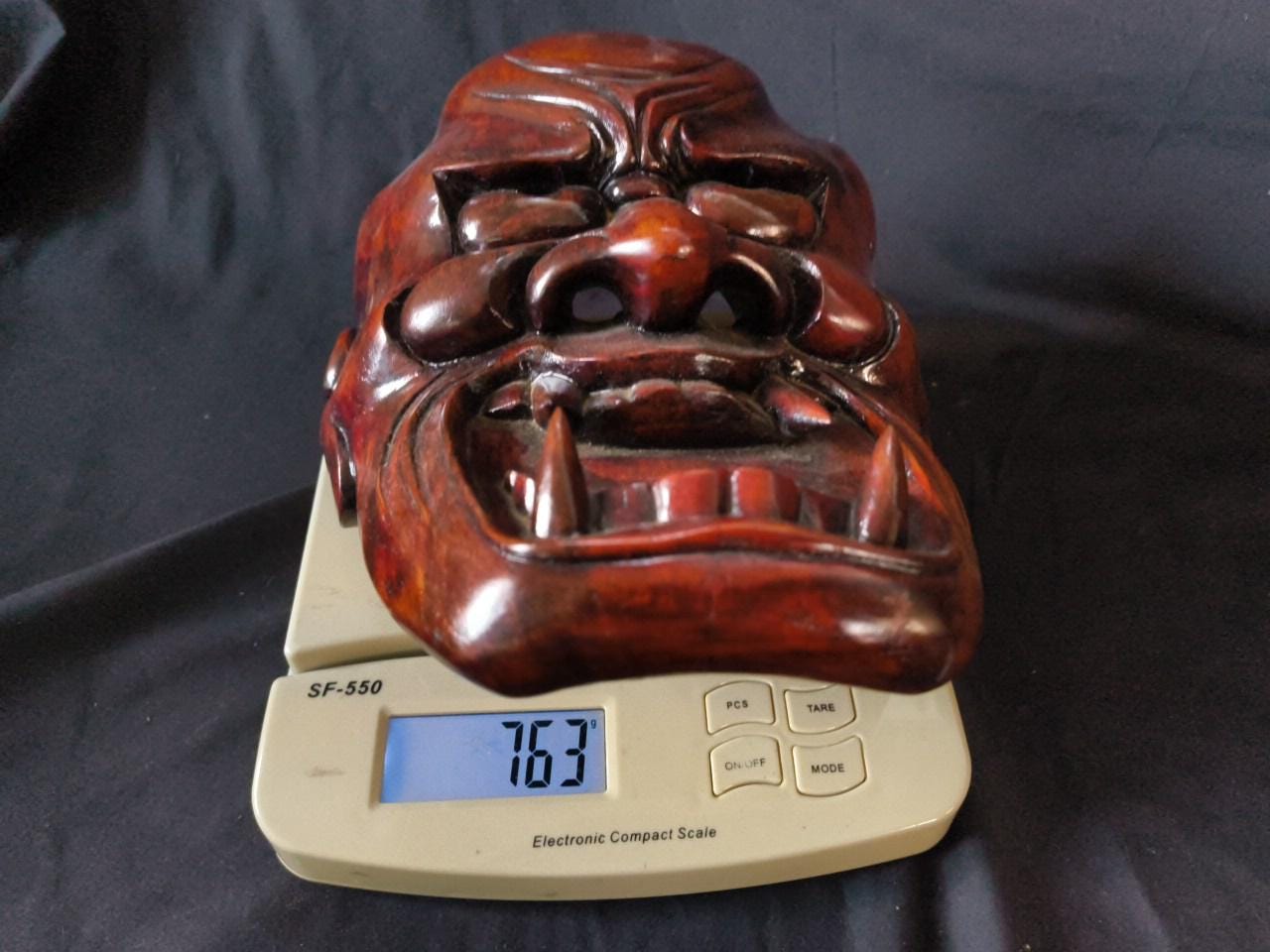 Vintage Wooden Handmade Japan Traditional Noh Mask Ogre, Deamon, Goblin ...