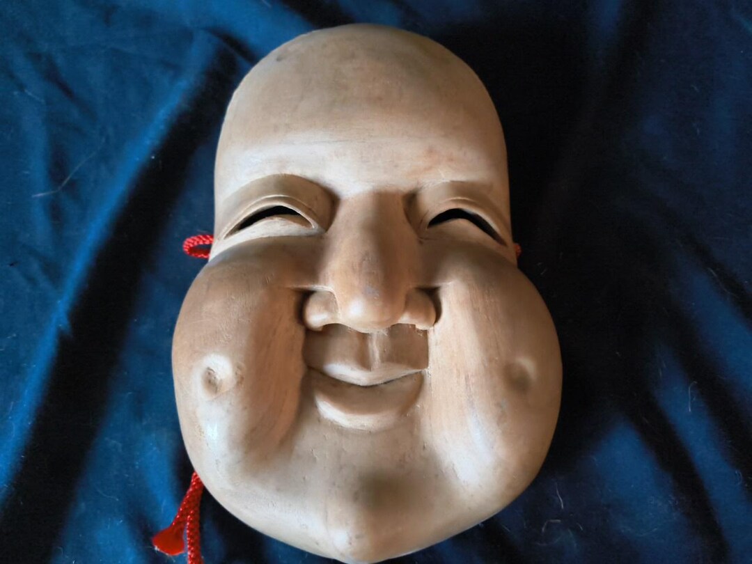Vintage Wooden Handmade Japan Traditional Noh Mask Ogre, Deamon, Goblin ...