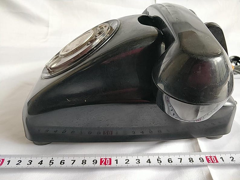 Vintage Japan Showa-era Black Rotary Dial Phone Mid Century Telephone ...