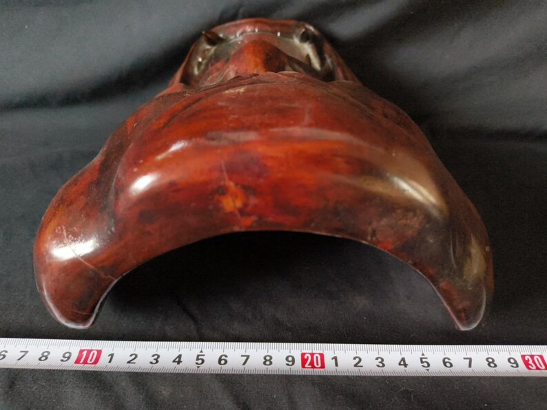 Vintage Wooden Handmade Japan Traditional Noh Mask Ogre, Deamon, Goblin ...