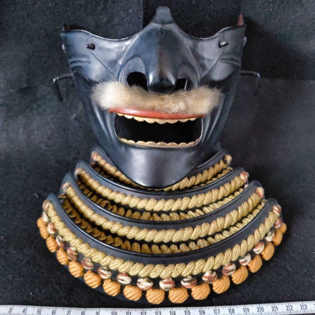 Japanese Samurai Menpo Mask, Traditional Armor Replica for Home Decor ...