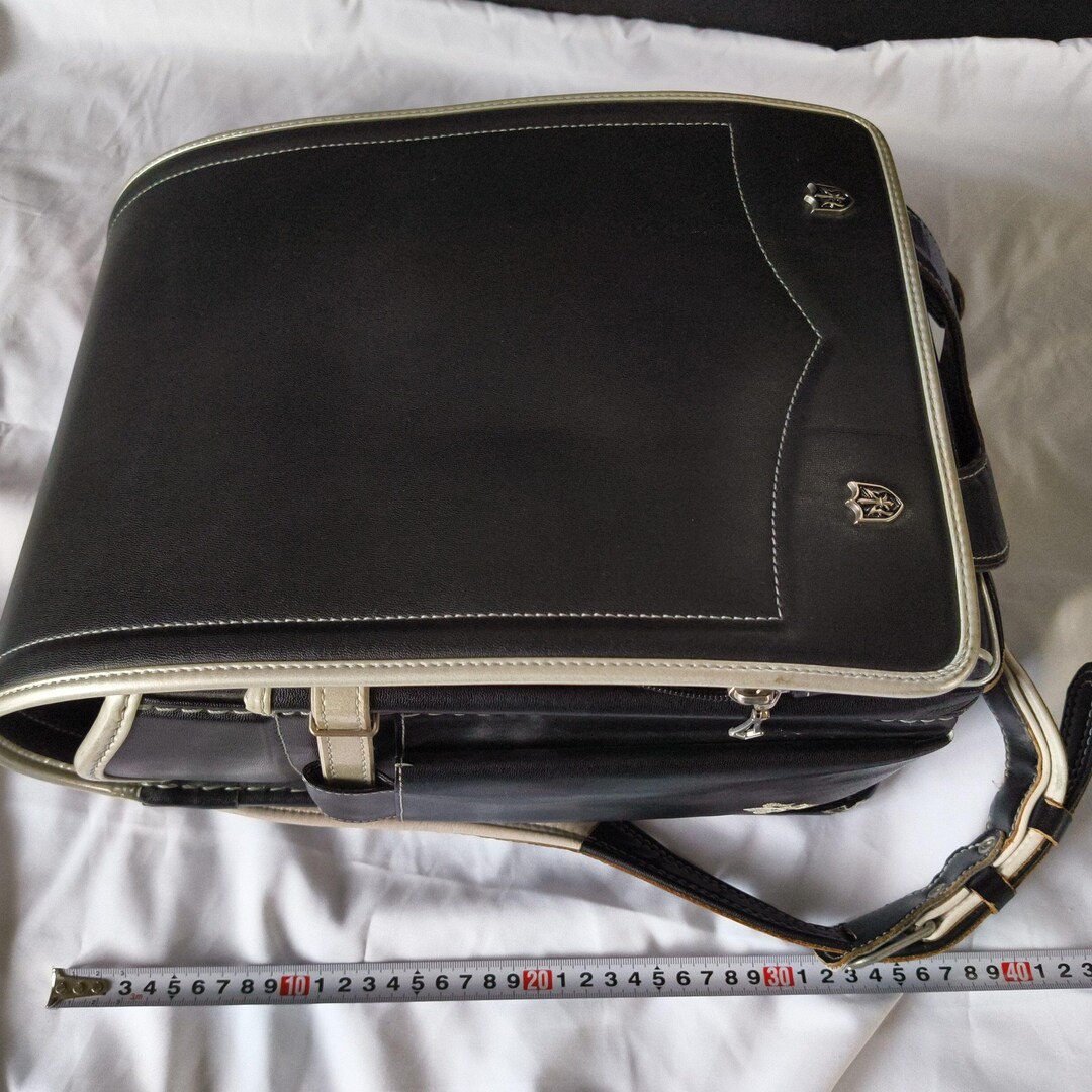 Vintage Japanese Randoseru Backpack – Black Leather School Bag ...