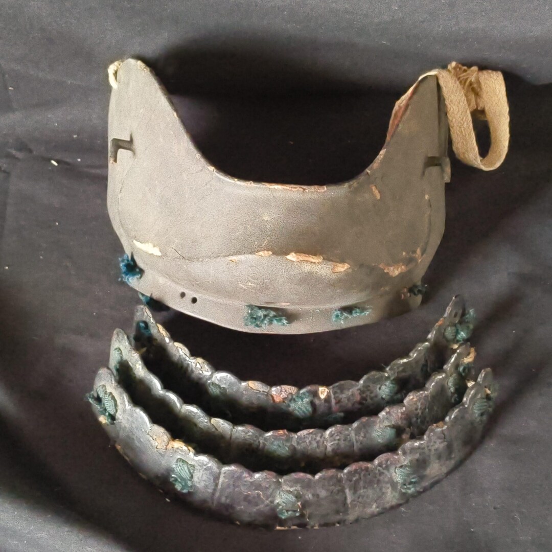 Authentic Japanese Menpo Samurai Face Guard-antique Iron Lacquered ...