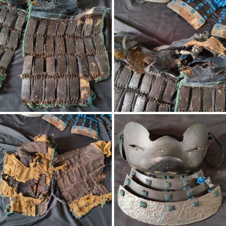 Antique Japanese Samurai Armor Yoroi Set Edo Period Menpo Do Kote ...