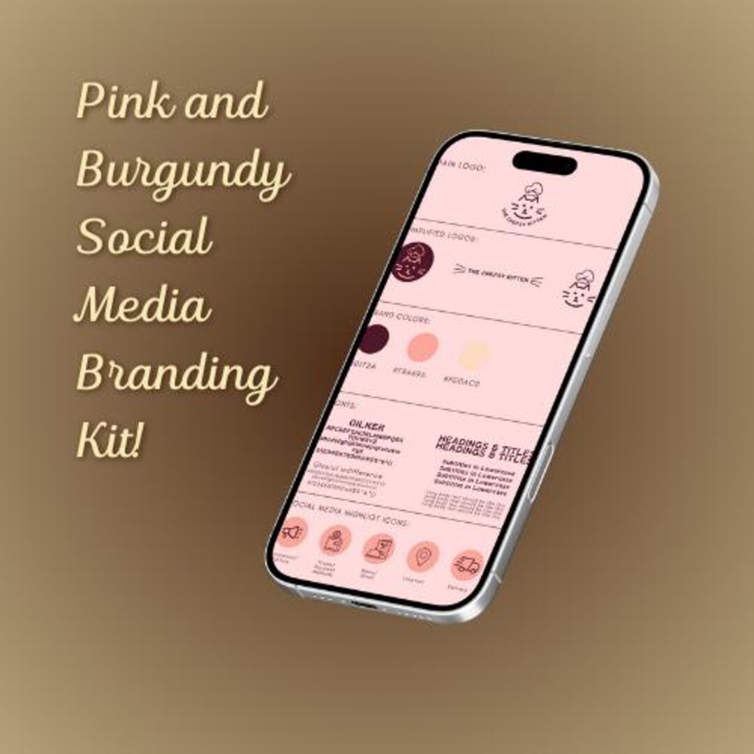 Pink Branding Kit for Instagram, Logo, Fonts, Icons & Story Templates ...
