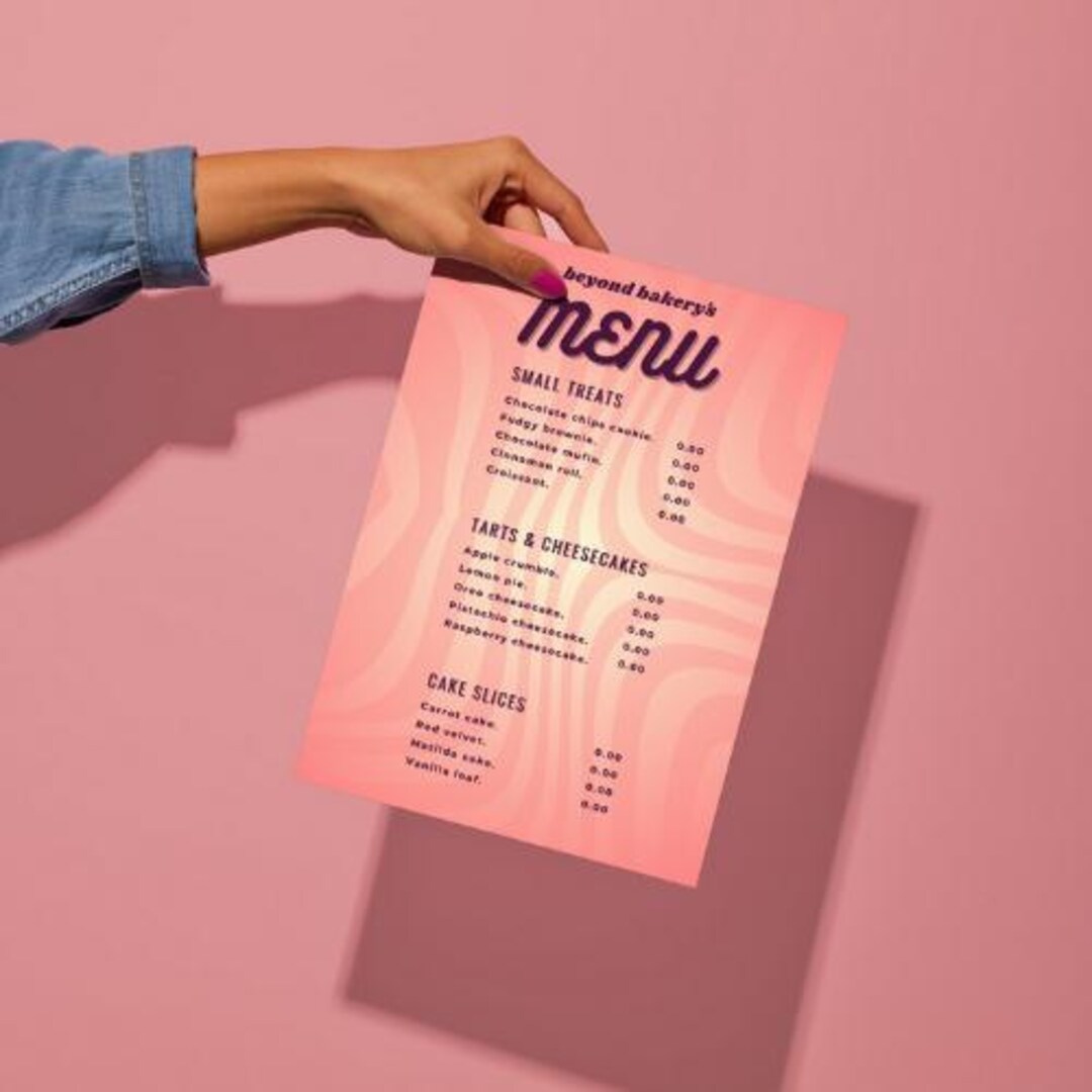 Bakery Menu Template Canva, Editable Cafe Menu, Modern Pastry Shop Menu ...