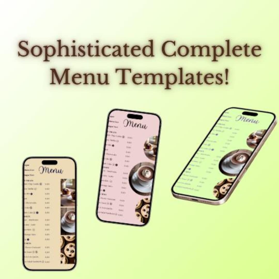 Café & Restaurant Menu Templates, Aesthetic Pastel Menu Design ...