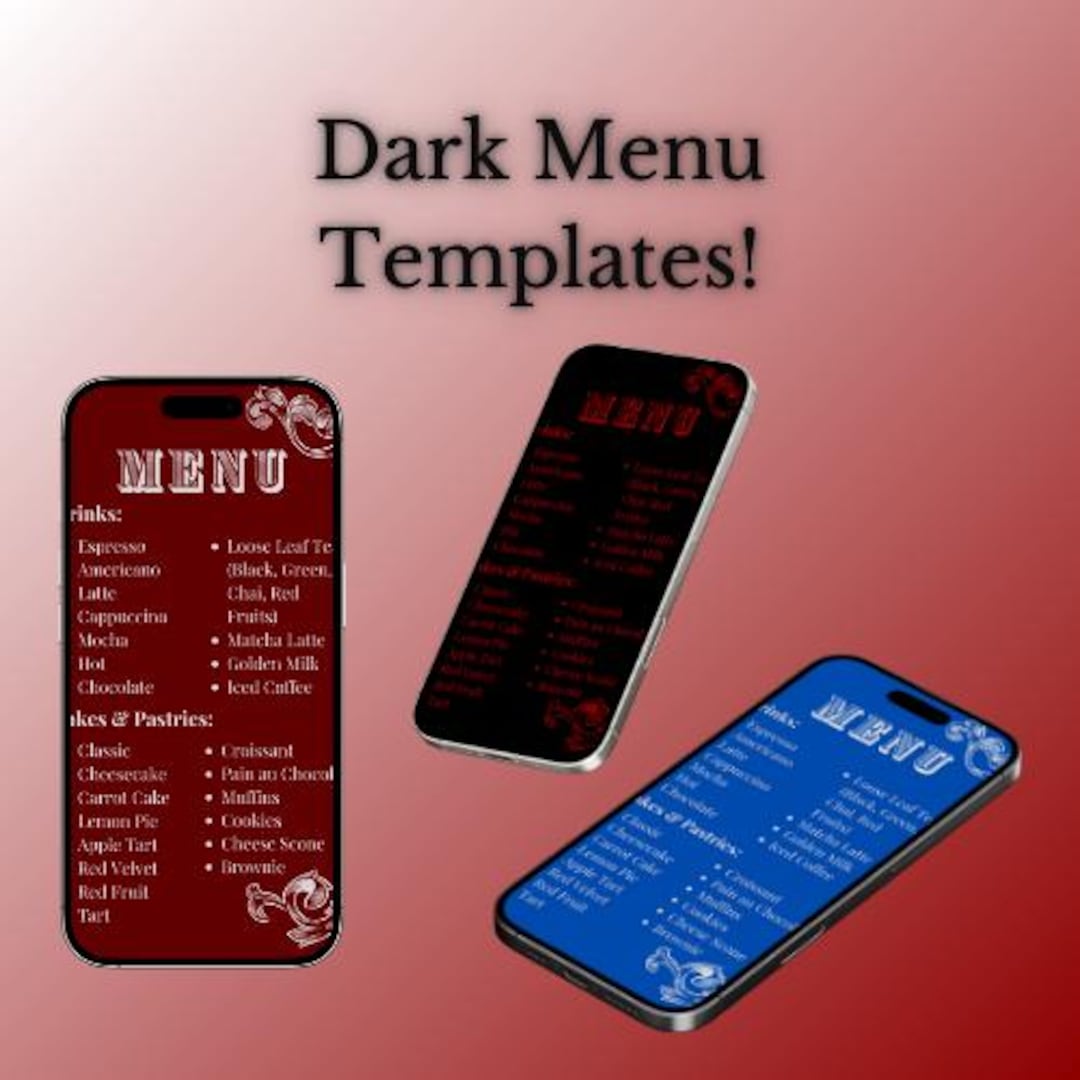 Gothic Menu Template, Dark Vintage Restaurant Menu, Editable Canva Menu ...