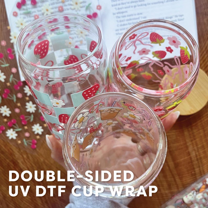 Double Sided UV DTF Cup Wrap | Book Shelf, Book Lover 16oz Cup Wrap ...