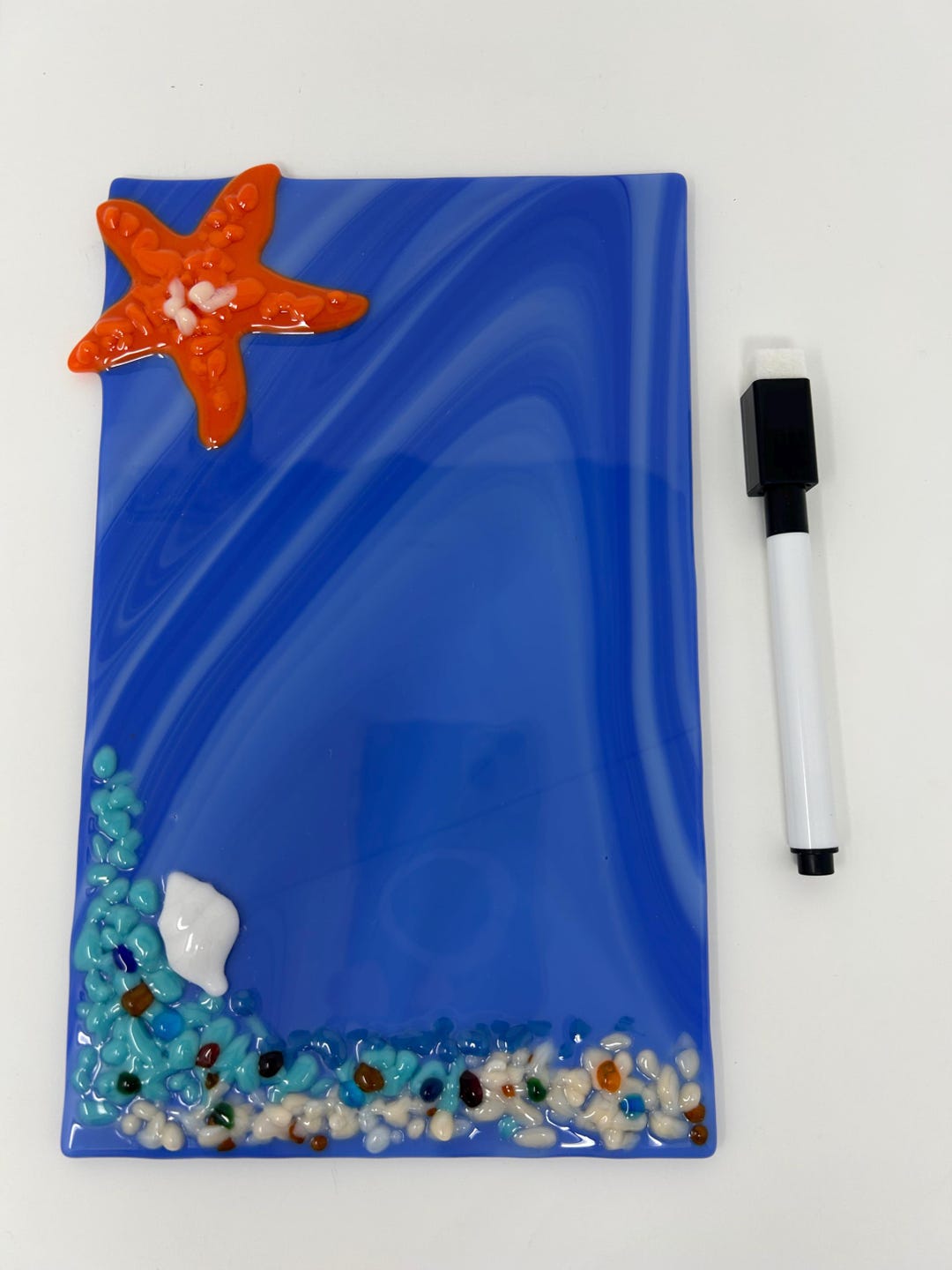 Fused Glass Dry Erase Note Board, Decorative Write on Board, Beach ...