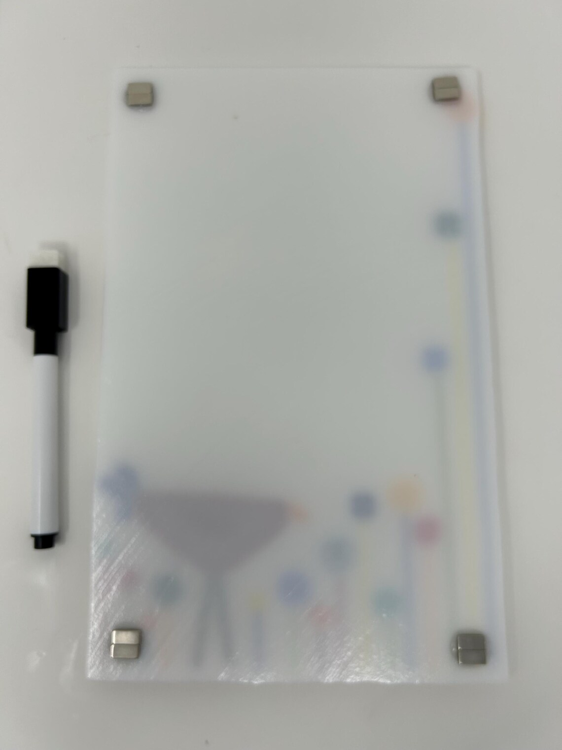 Fused Glass Dry Erase Note Board, Decorative Write on Board, Flower ...