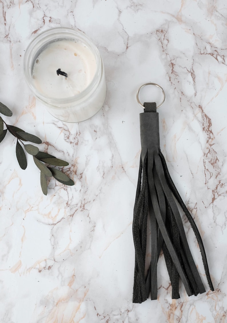Leather Tassel Key Ring by ClaireMagnolia | Etsy