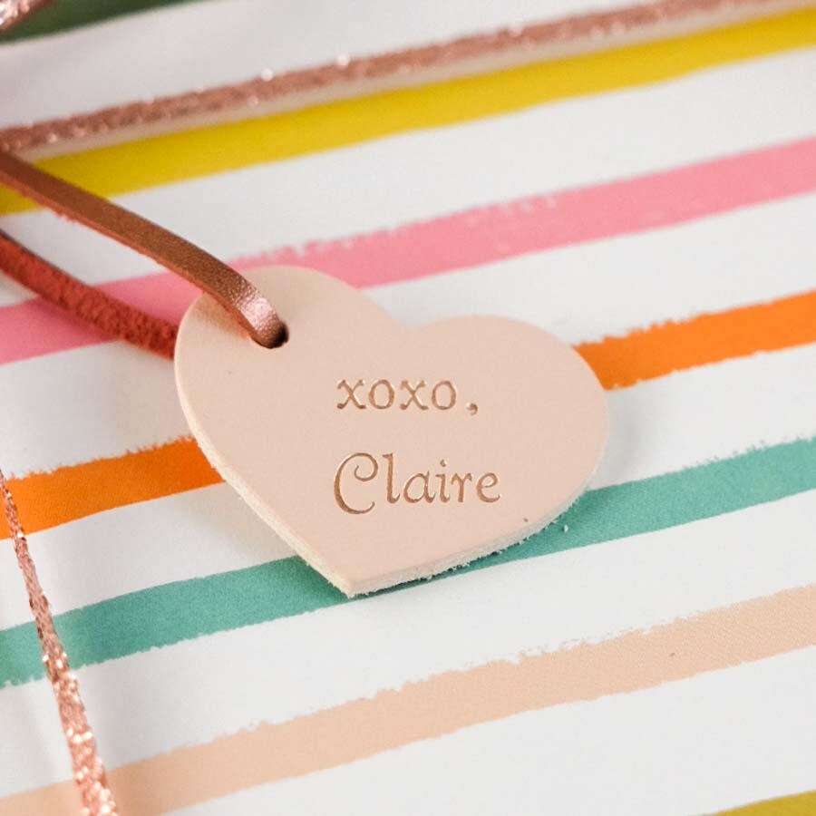 Xoxo Leather Heart Gift Tags | Etsy