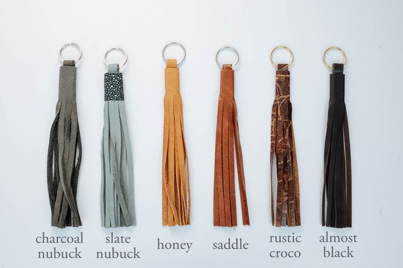 Leather Tassel Key Ring by ClaireMagnolia | Etsy