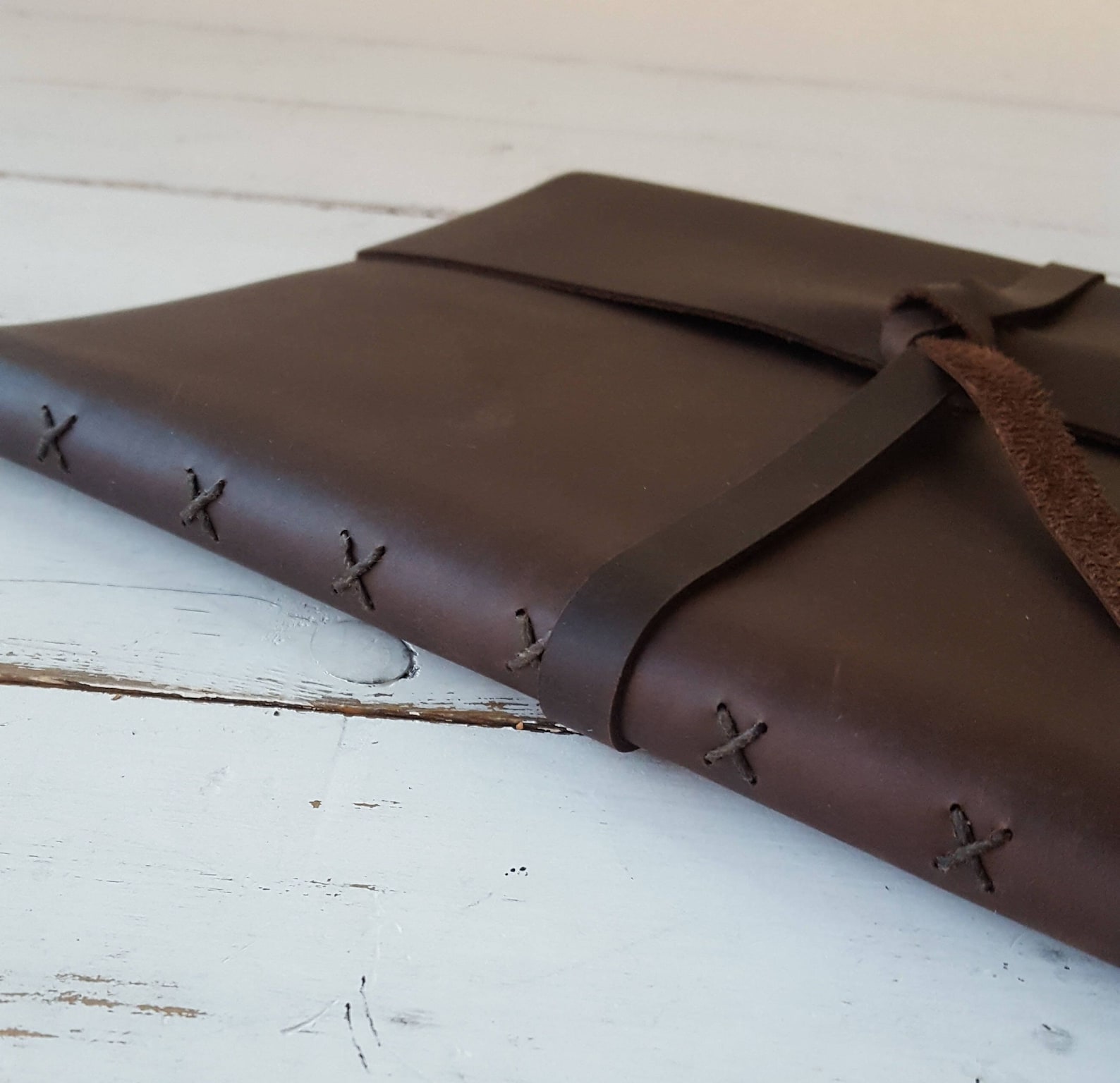 Refillable Leather Portfolio With Clear Sleeves, Leather Scrapbook ...