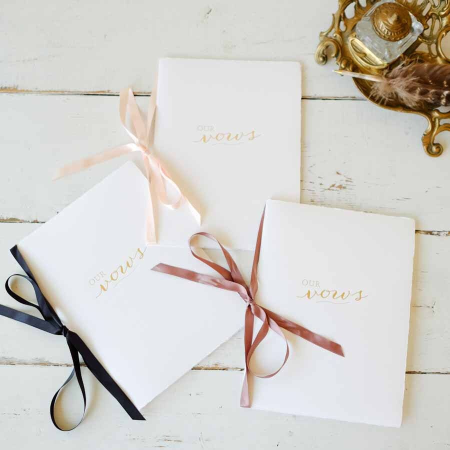 Paper Vow Book Foil Vow Book Wedding Vow Booklet by Claire | Etsy