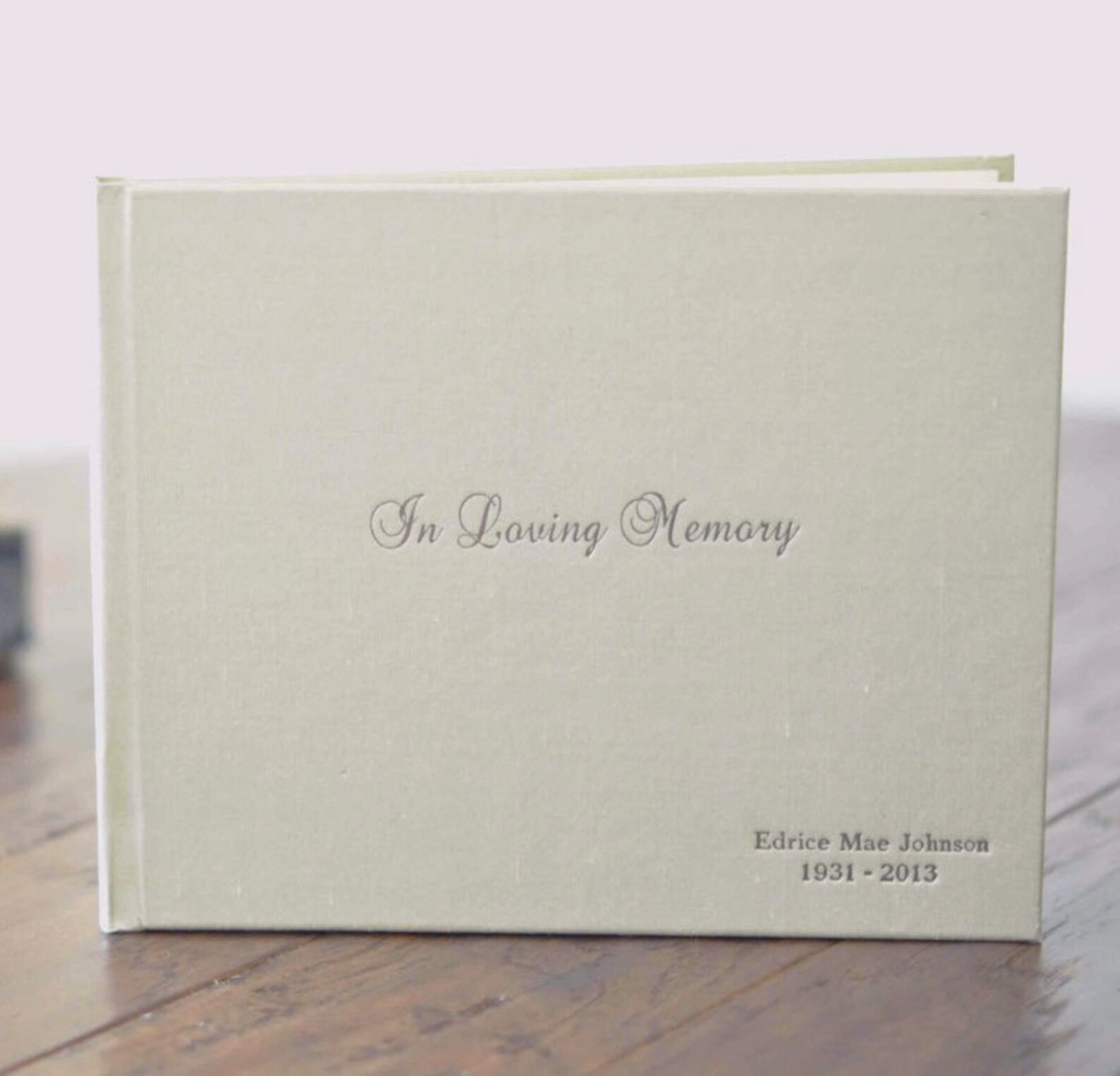 Memorial Guest Book Embossed Funeral Book in Loving Memory - Etsy