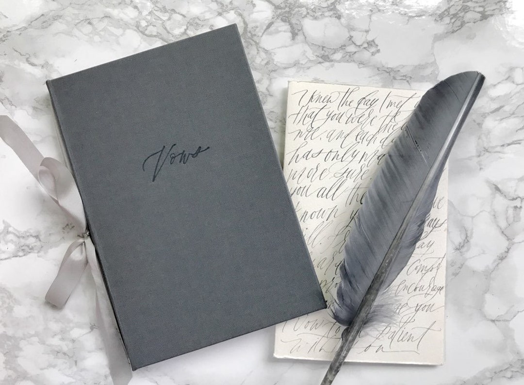 Wedding Vows Book With Silk Ribbon or Metallic Ribbon - by Claire ...