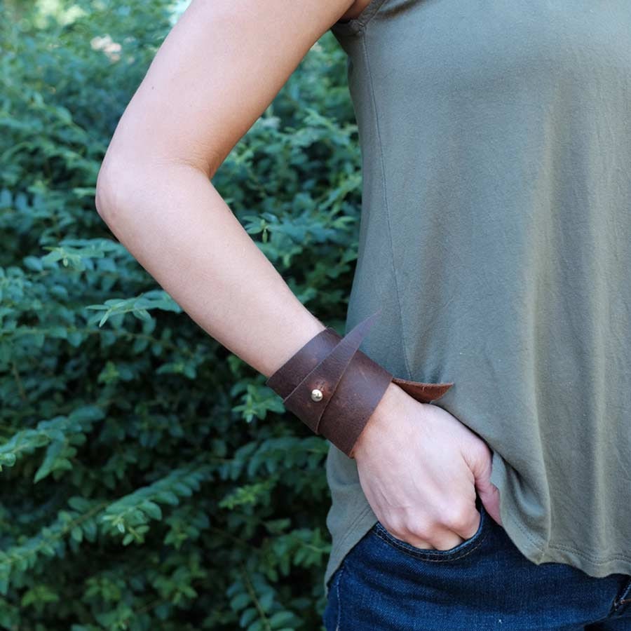 Leather Angle Cuff Bracelet Leather Bracelet by - Etsy