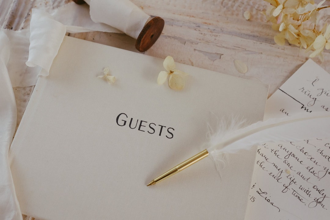 Guest Book, Visitor's Book, or Guest Sign-in Book With Optional 'guests ...