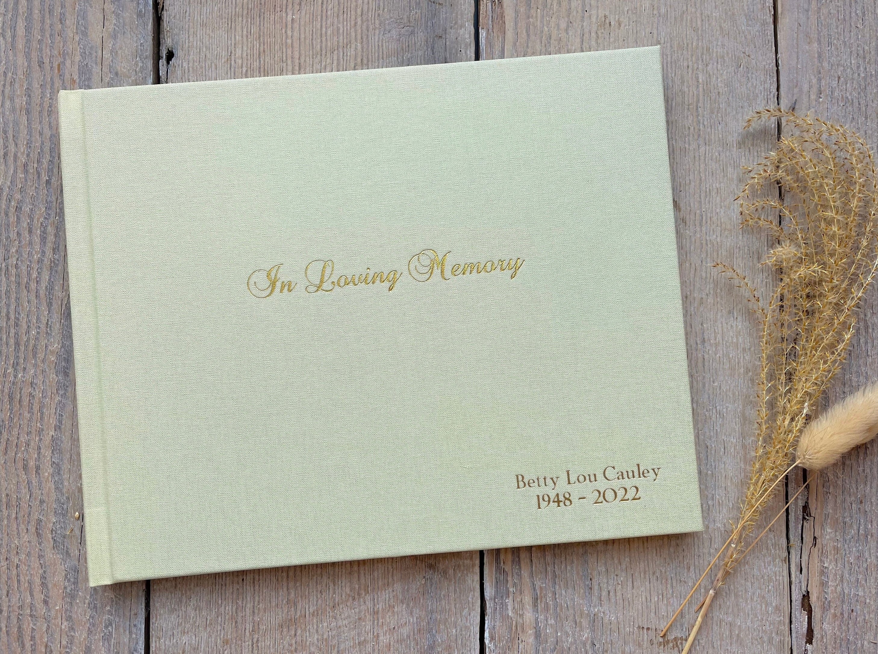 Memorial Guest Book - Embossed Funeral Book, in Loving Memory - Choose ...